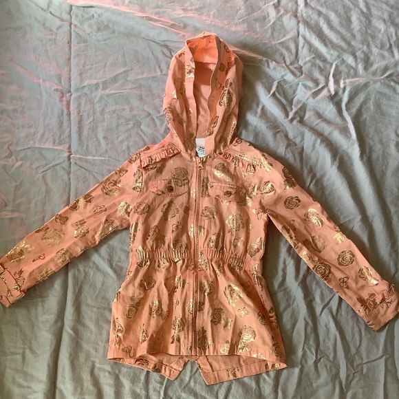 Little Lass | Jackets & Coats | Rose Gold Hooded Jacket Peach Rose Gold ...